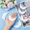 12PCS 3" 3D Mini White Feather Plastic Angel Wings Small Christmas Tree ...