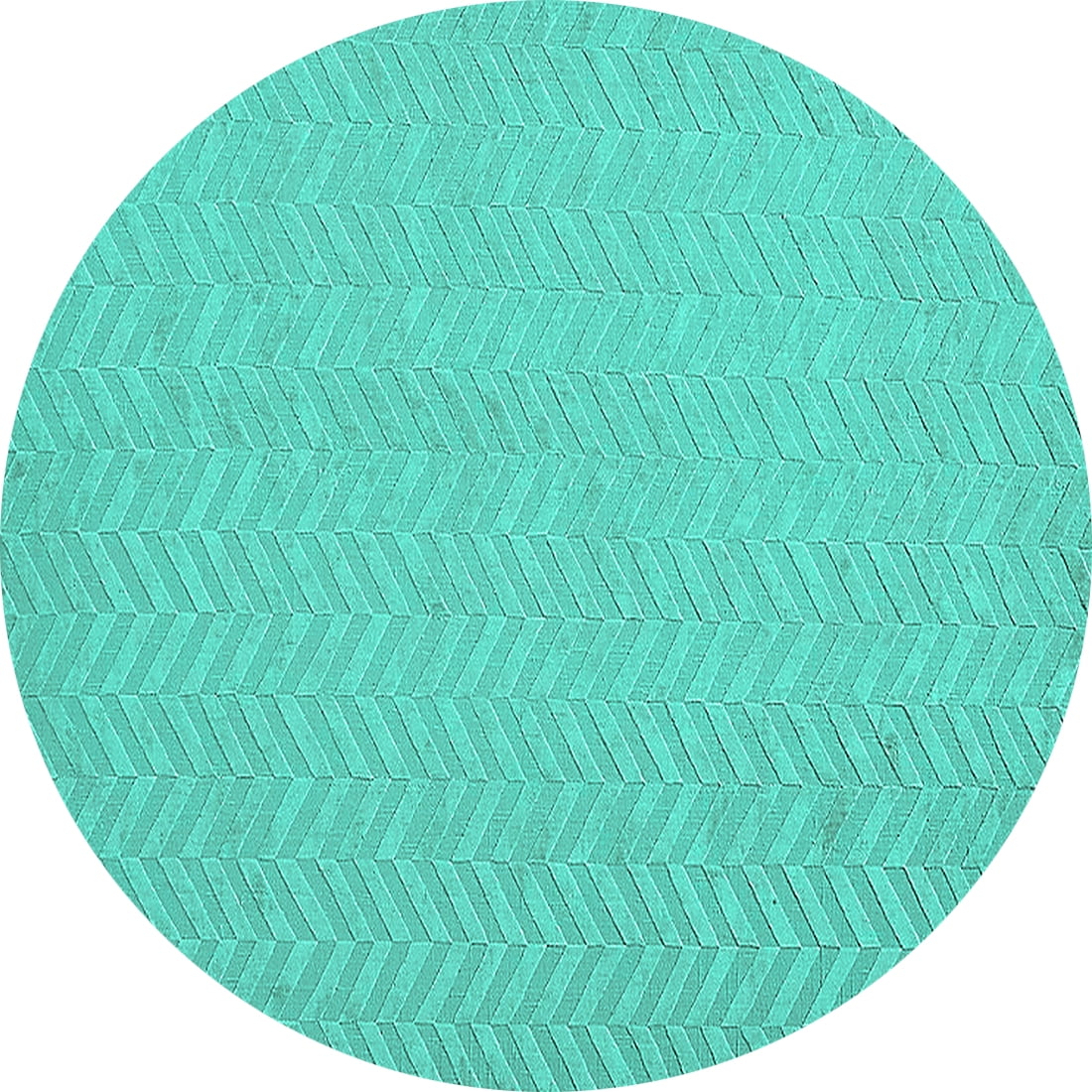 Ahgly Company Indoor Round Solid Turquoise Blue Modern Area Rugs, 4 ...