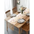 Burlap Table Runner 90 Inches Long, Farm Flowers Leaves Plant Non-Slip ...