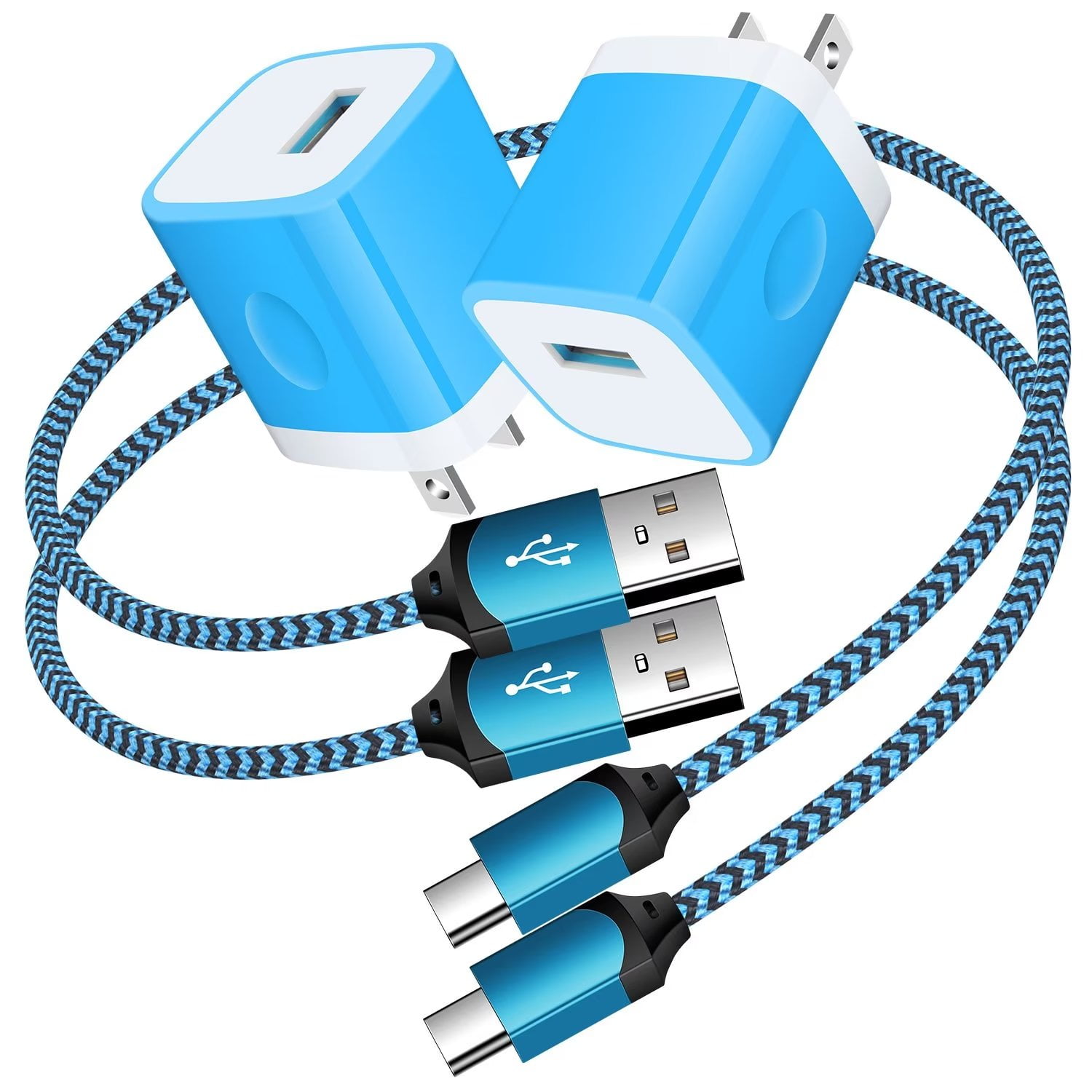 USB Charger Block,FiveBox 2pcs 1A USB Wall Charger Block with 2pcs ...