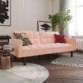 DHP Harper Convertible Sofa Sleeper Futon - Pink Microfiber - Walmart.com