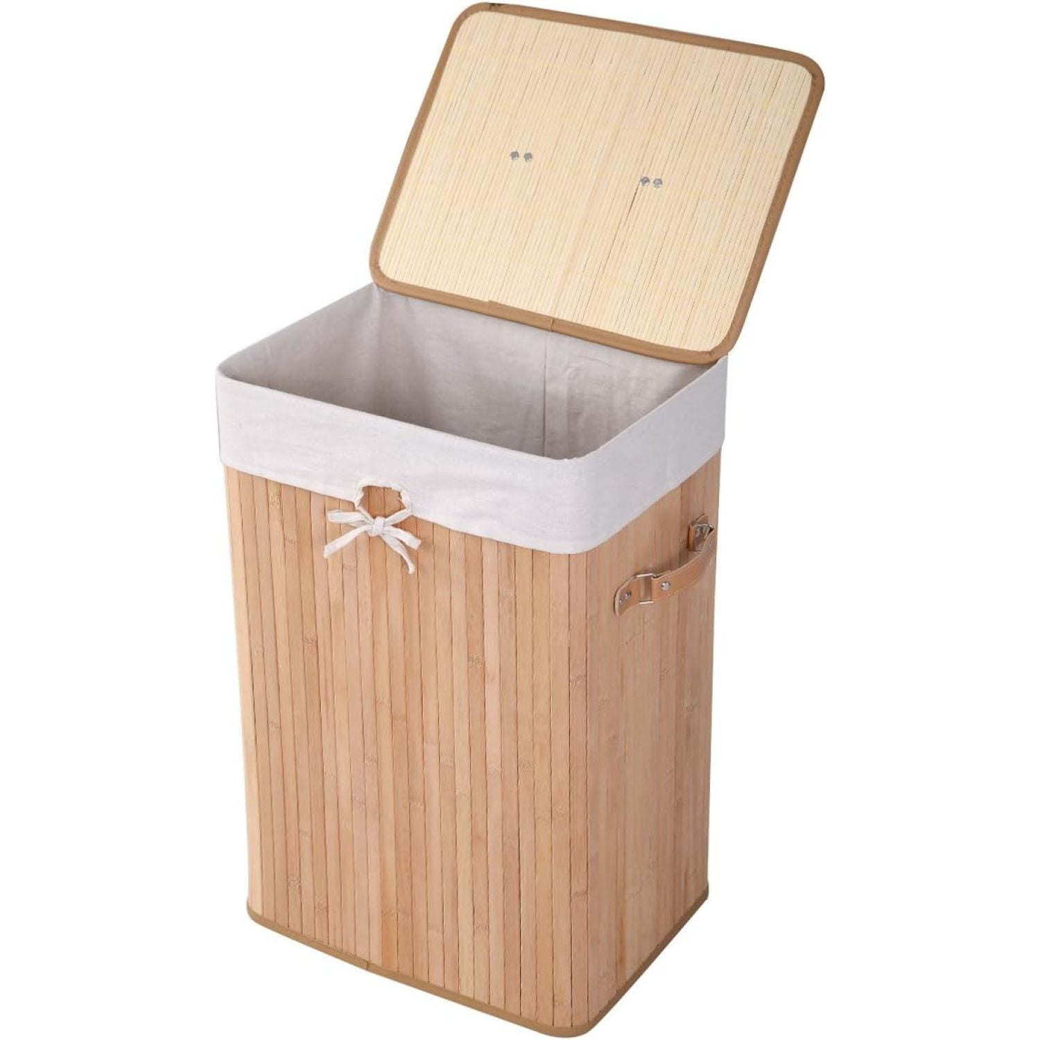 Bilot Bamboo Laundry Hamper Portable, Dirty Clothes Storage Basket with ...