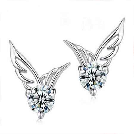 braveheart Women's Angel Wings Shape Crystal Wings Shape Crystal Ear ...