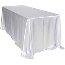 WEALUXE Large White Tablecloth 90x156 for 8 Foot Rectangle Tables ...