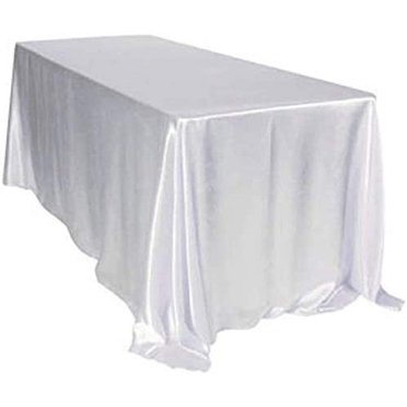 WEALUXE Large White Tablecloth 90x156 for 8 Foot Rectangle Tables ...