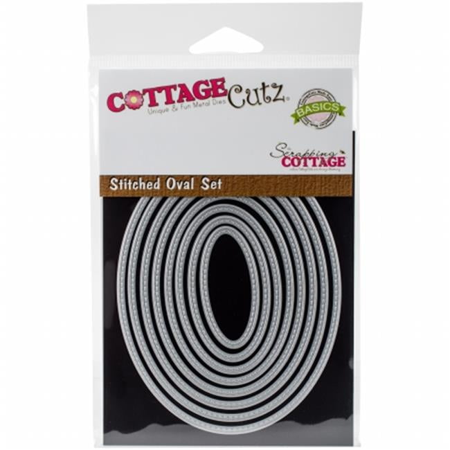 CottageCutz Basics Dies, 8pk, Stitched Oval, .9" x 1.9" to 3.5" x 4.5 ...
