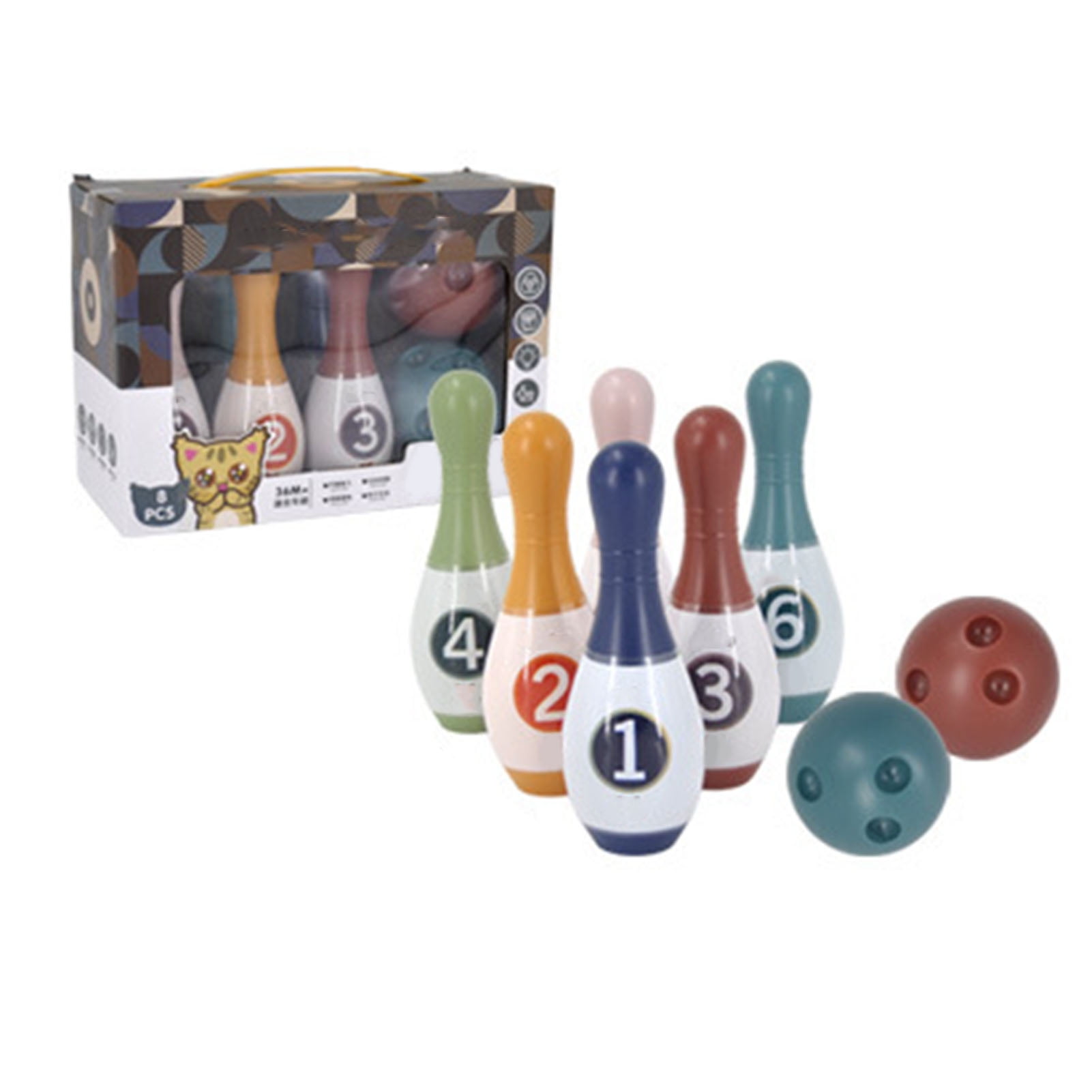 Juego de bolos para niños, juego de bolos para niños, 6 piezas ...