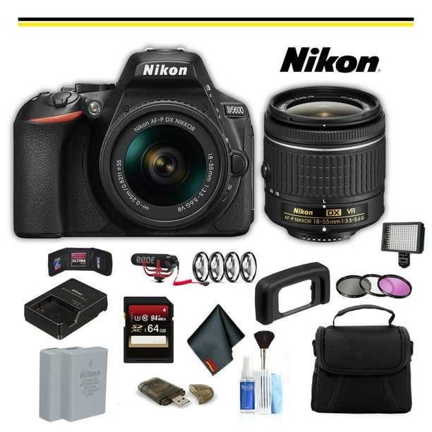 Nikon D5600 DSLR Camera with 18-55mm Lens Advanced Bundle W/ Bag, Extra ...