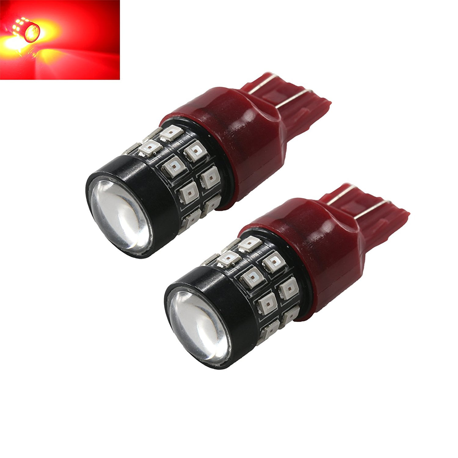 7443 Red High Power 2835 Chip 21-LED Turn Signal/Brake/Tail Light Bulbs ...