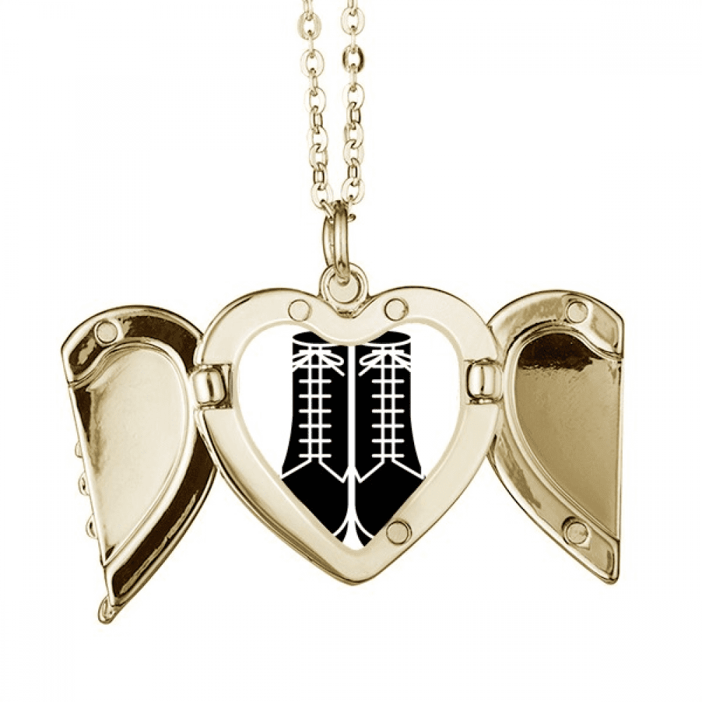 Botas altas de hombres negro patron de silueta Collar colgante en forma ...