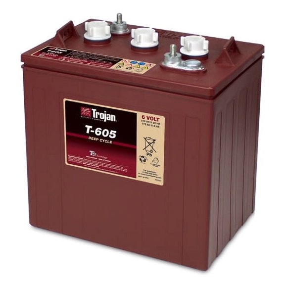 Trojan T-105 GC2 6V 225Ah Flooded Lead Acid Battery for RV, Marine ...