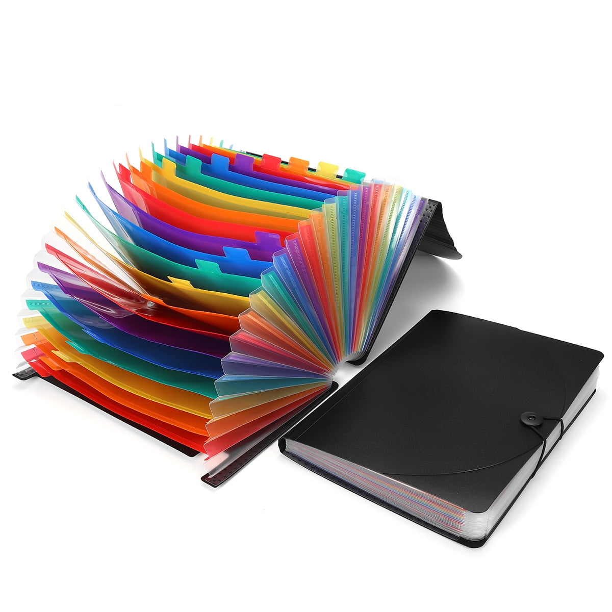 Portable 24 Pockets Expanding A4-Paper File Folder w/ Anti-dust Cover ...