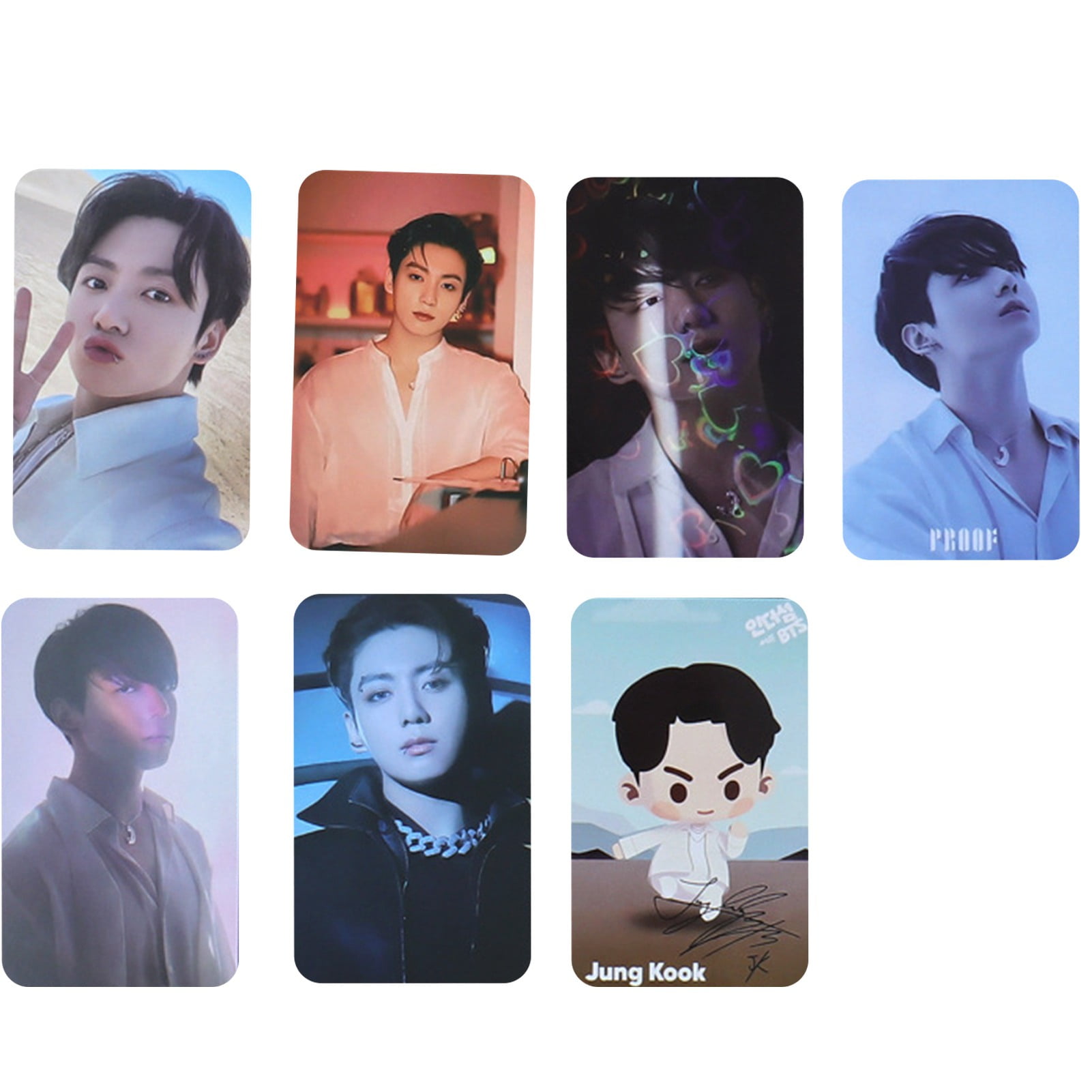 Buy DraggmePartty 7Pcs/Set Kpop Bts Album Proof Photocards Cartoon ...