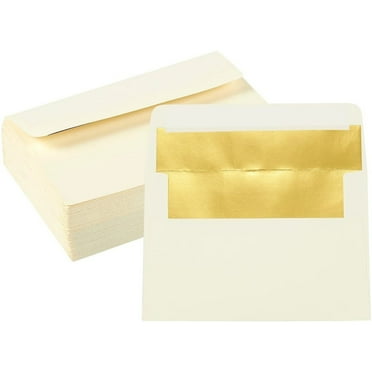 50 Pack Black 4x6 Envelopes with Gold Lining for Birthday Greeting ...