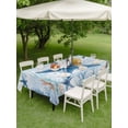 Blue Starfish Rectangle Outdoor Tablecloth with Umbrella Hole Nautical ...