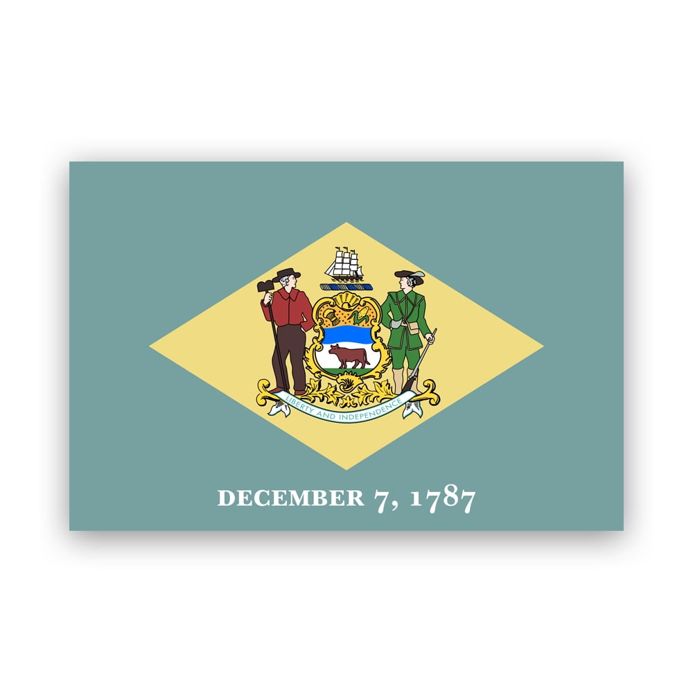 Delaware Flag Sticker Decal - Self Adhesive Vinyl - Weatherproof - Made ...