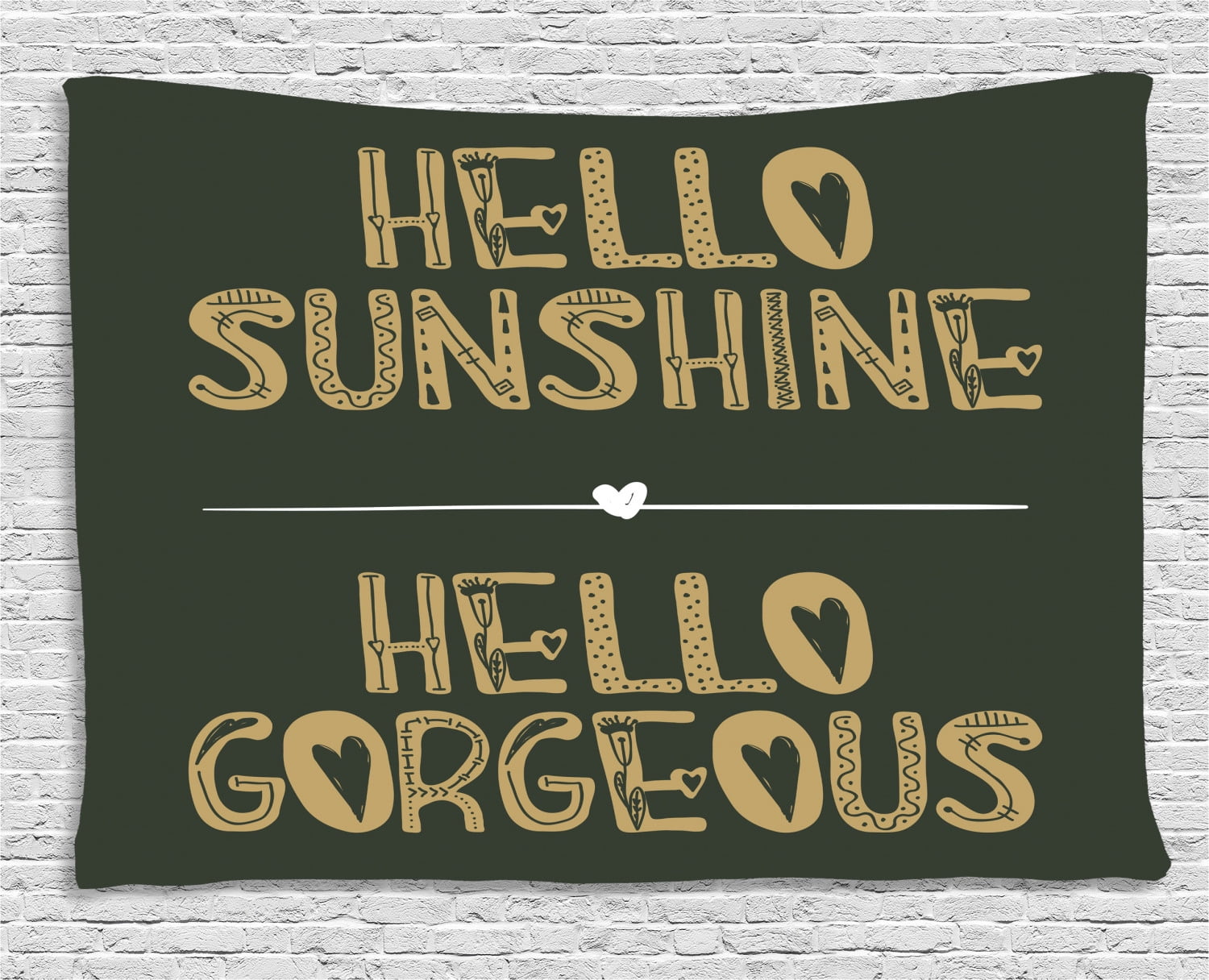 Hello Gorgeous Tapestry, Motivational Inspirational Hello Sunshine ...