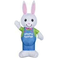 5' Air Blown Inflatable Easter Chick Holding "Happy Easter" Banner Yard ...