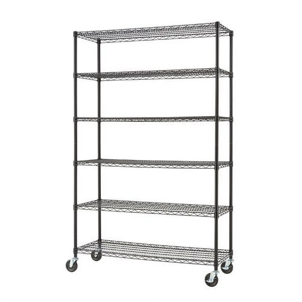 TRINITY Basics 6-Shelf Wire Shelving Rack With Wheels, 2700 lb Capacity ...
