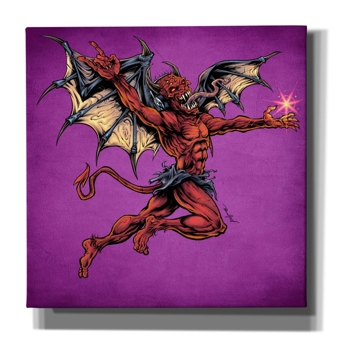 Epic Graffiti 'Red Devil With Wings' by Flyland Designs, Canvas Wall ...