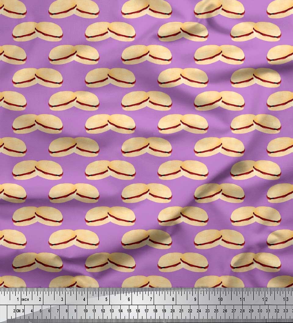 Soimoi Satin Silk Fabric Burger Food Print Fabric by Yard 42 Inch Wide ...