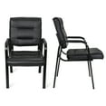 HomGarden Executive Office Guest Chair, Leathersoft Reception, Metal ...