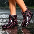 Achuyrbd Women's Cherry Print Short Rain Boots, Waterproof Rubber ...