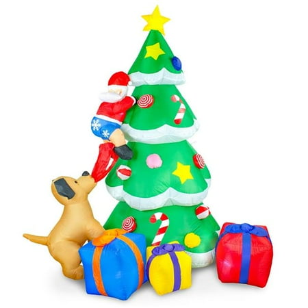 Comin DJ-SD-19019 7 ft. Dog Biting Santa on Christmas Tree with ...