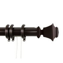 Contemporary Home Living 92.5" Black Decorative Adjustable Traverse Rod ...