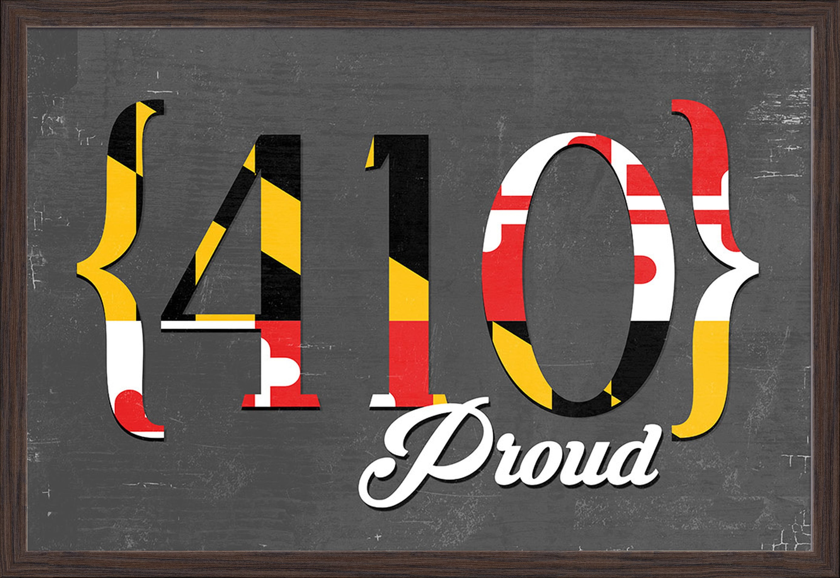 Maryland - Area Code - 410 Proud - Lantern Press Artwork (24x16 Giclee ...