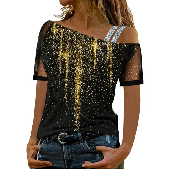 Gold Sequined Tops