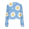 Asgosdo Women Sweatshirts Lantern Long Sleeve Crew Neck Floral Print ...