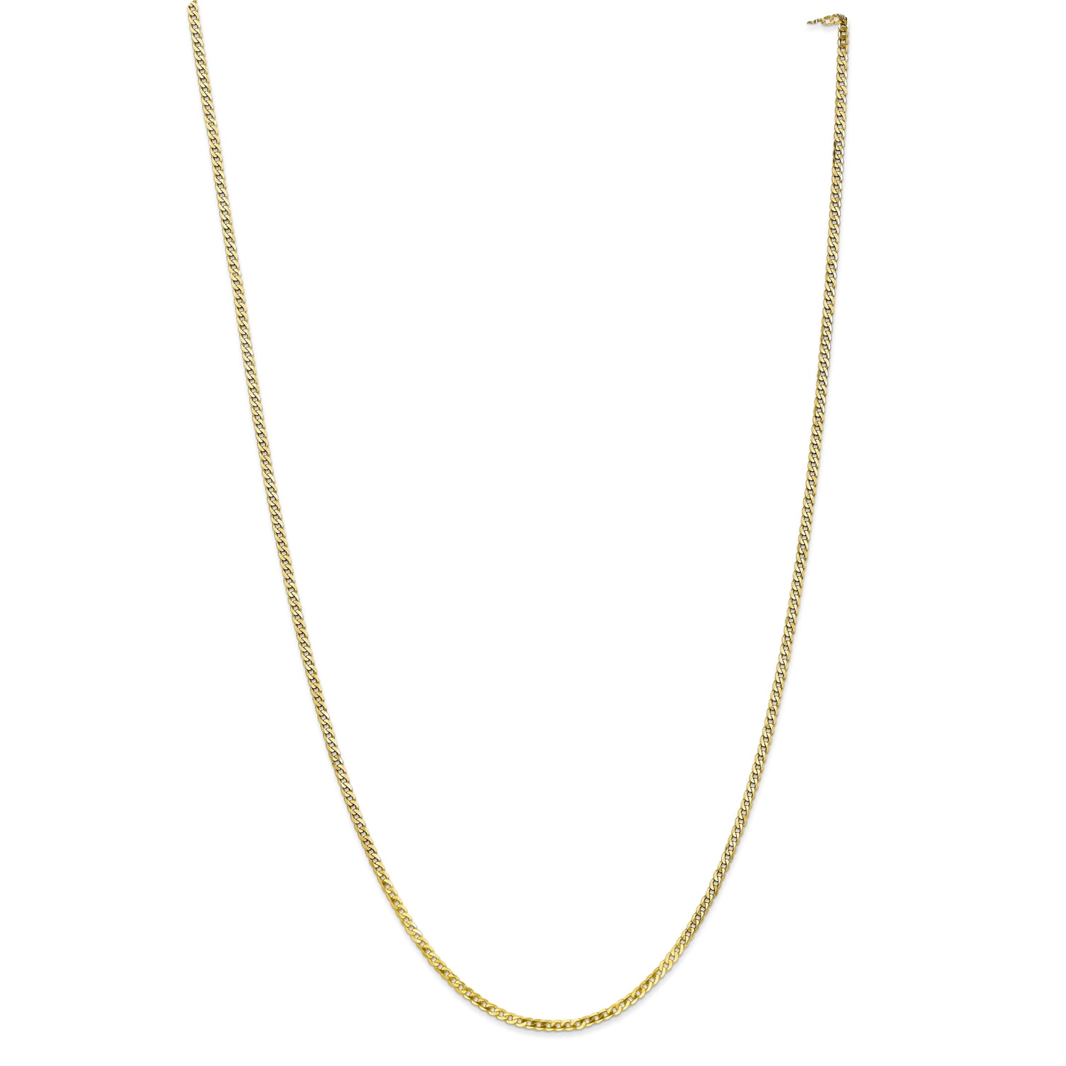 Primal Gold 10 Karat Yellow Gold 2.2mm Flat Beveled Curb Chain ...