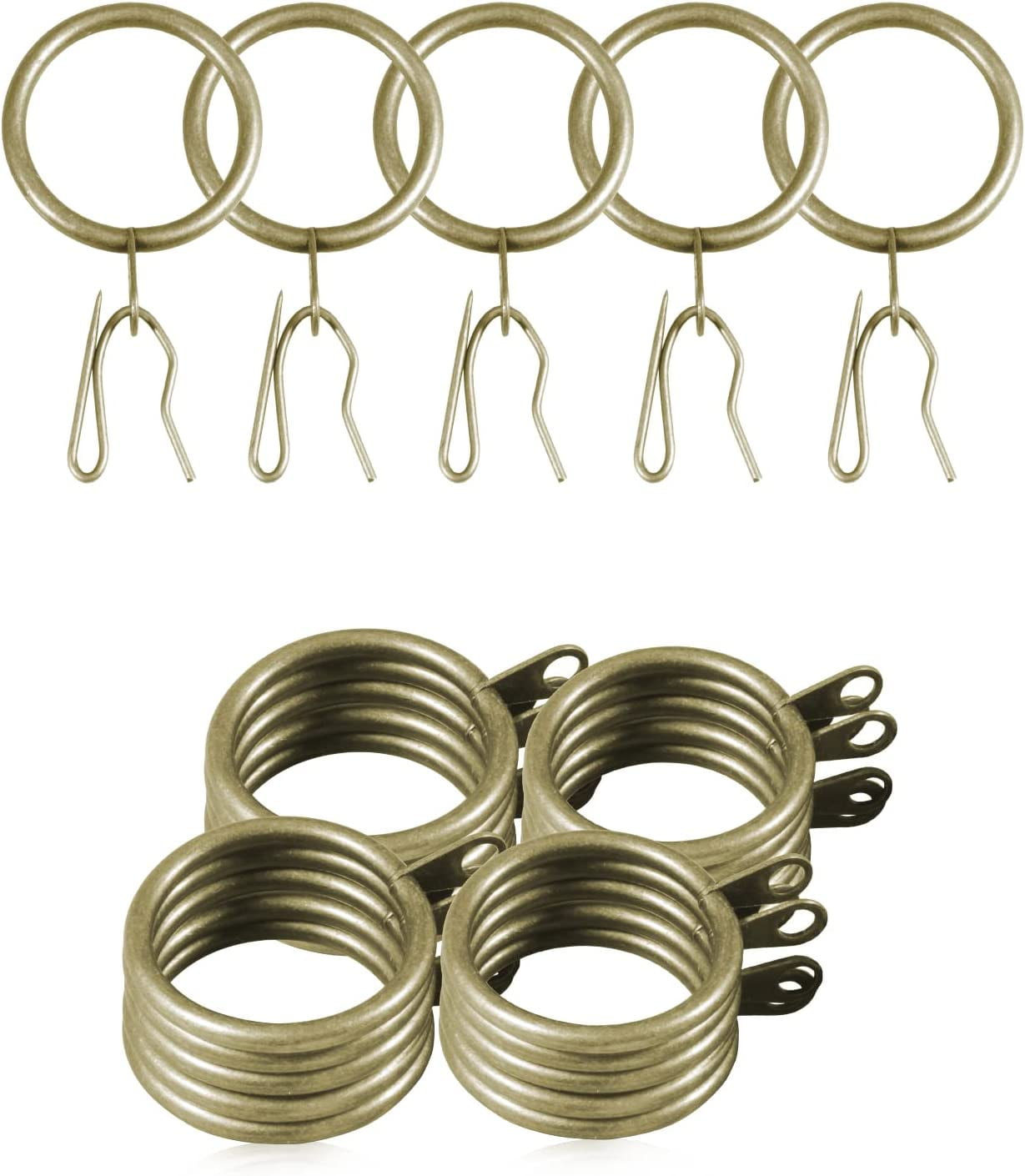 30 Pieces Metal Drapery Curtain Rings Curtain Hanging Rings and 40 ...