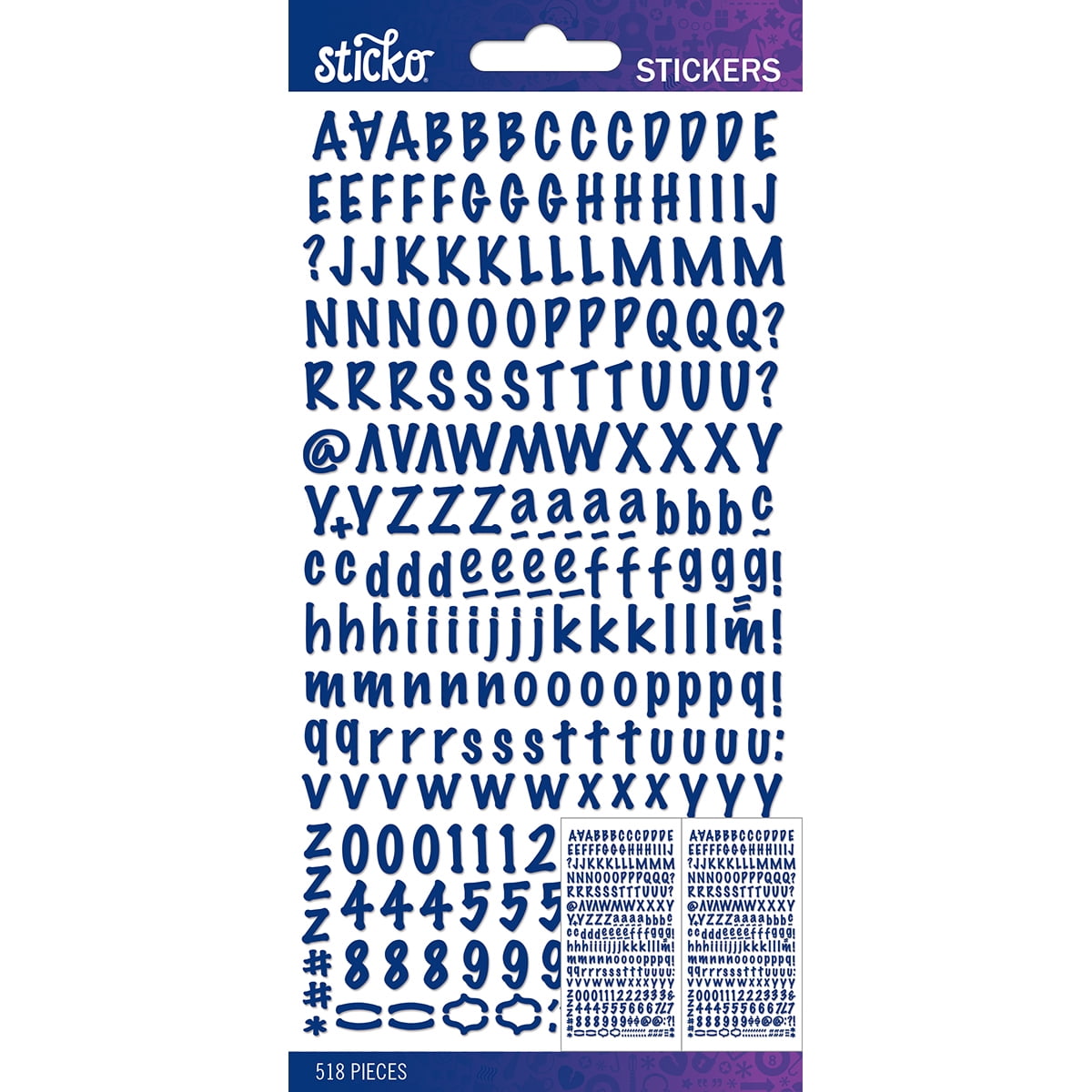 Sticko Alphabet Stickers-Cobalt Marker Small, Pk 6, Sticko - Walmart.com