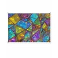 Abstract Geometric Sun Shade Sail 12'X16' Rainbow Gradient Crystal ...