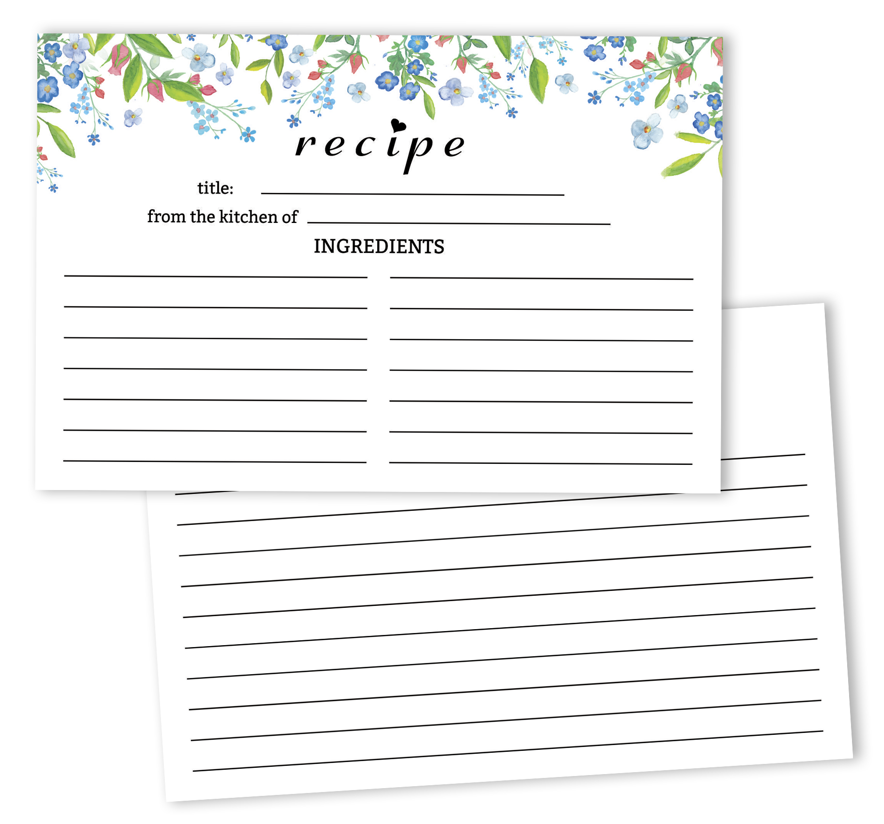 Inkdotpot 4x6 Inch Recipe Cards (Set of 50) , Thick Double Sided ...