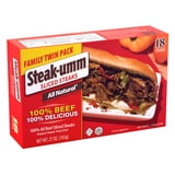 Steak-umm Sliced Steaks All-Natural 100% Beef, 27oz 18 Count Family ...