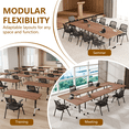 4PCS Folding Conference Table with Wheels, 5 Feet Flip Top Training ...