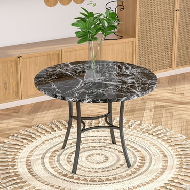 32 Inch Round Kitchen & Dining Room Table w Marble Desktop Tulip ...