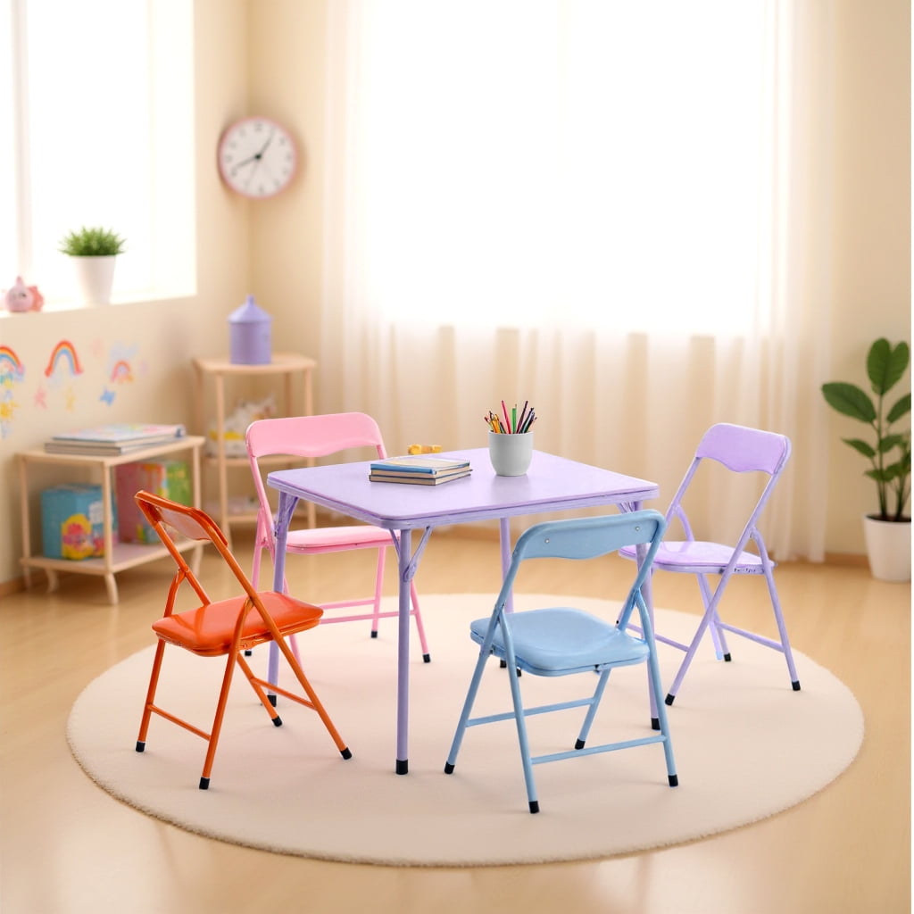Click here for Homy Casa 5-Piece Folding Kids Table And Chair Set... prices