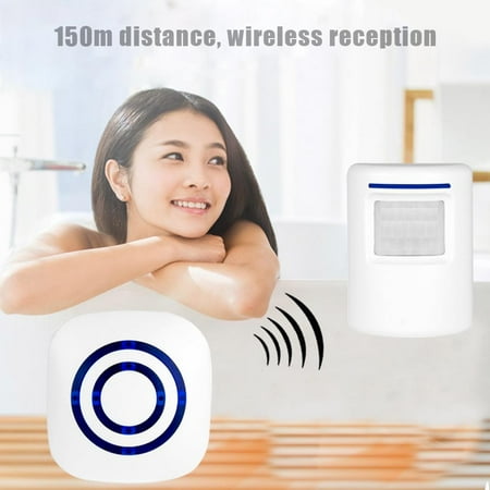 Coiry Wireless Motion Detector Doorbell PIR Infrared 110-240V Burglar ...