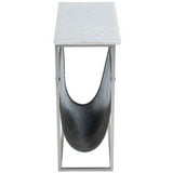 Home Square Marble and Leather Magazine Table in Beige - Set of 2 ...