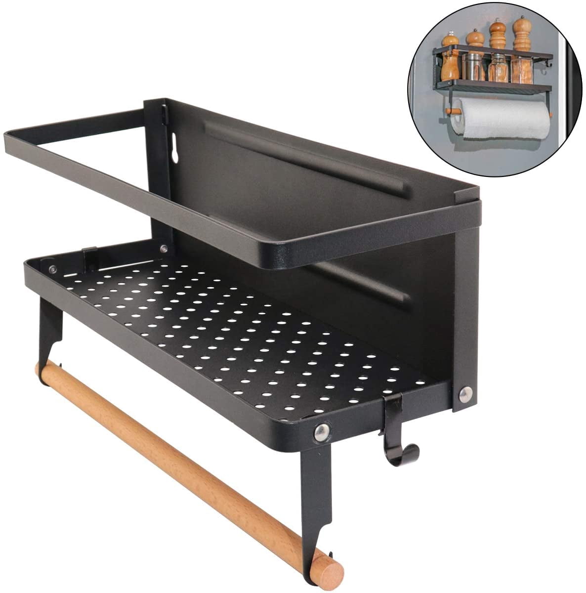 Magnetic Fridge Spice Rack Refrigerator Organizer Rack Single Tier ...