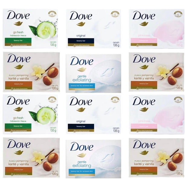 Dove Beauty Soap Bars Assorted Scent 4.75Oz / 135G (12 Pack) - Walmart.com