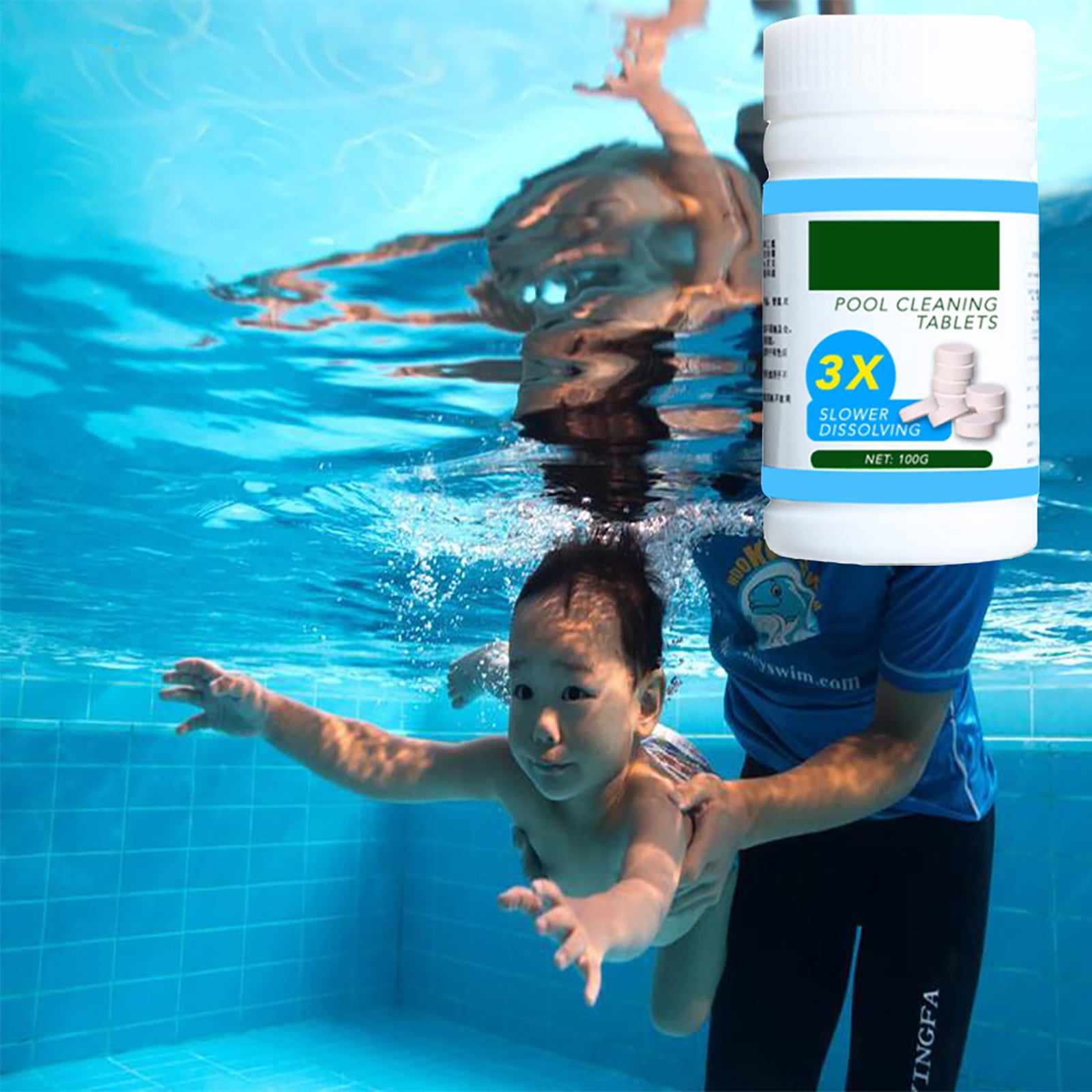 100 Tablet Pool Cleaning Tablet And Floating Chlorine Hot Tub Chemical ...