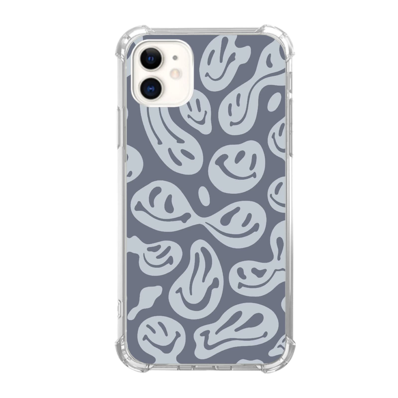 Grey Smile Face Case Compatible with iPhone 12 and 12 Pro,Unique Art ...