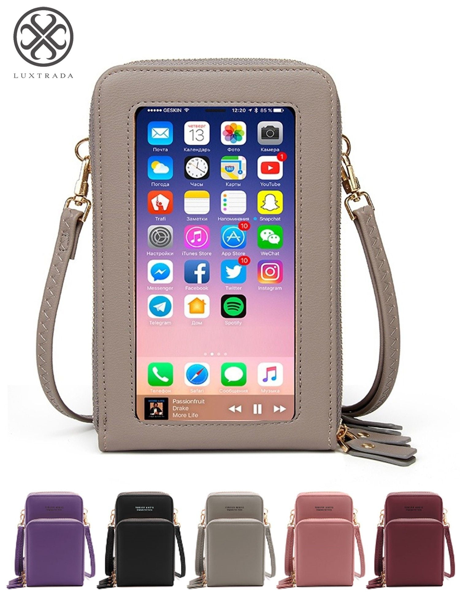 Luxtrada Women Cell Phone Purse Bag Shoulder Strap Touch Screen Cross ...