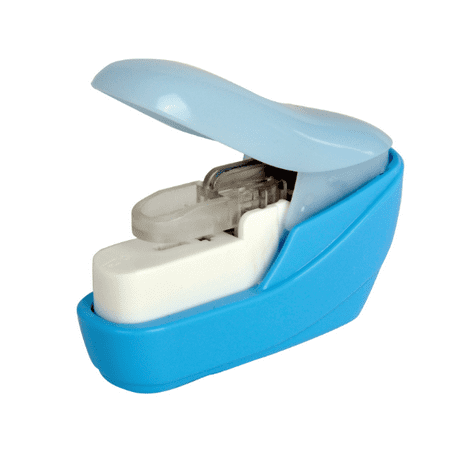 Blue Mini Safe Stapleless Hand Held Stapler 4 Sheet Capacity Stapleless ...