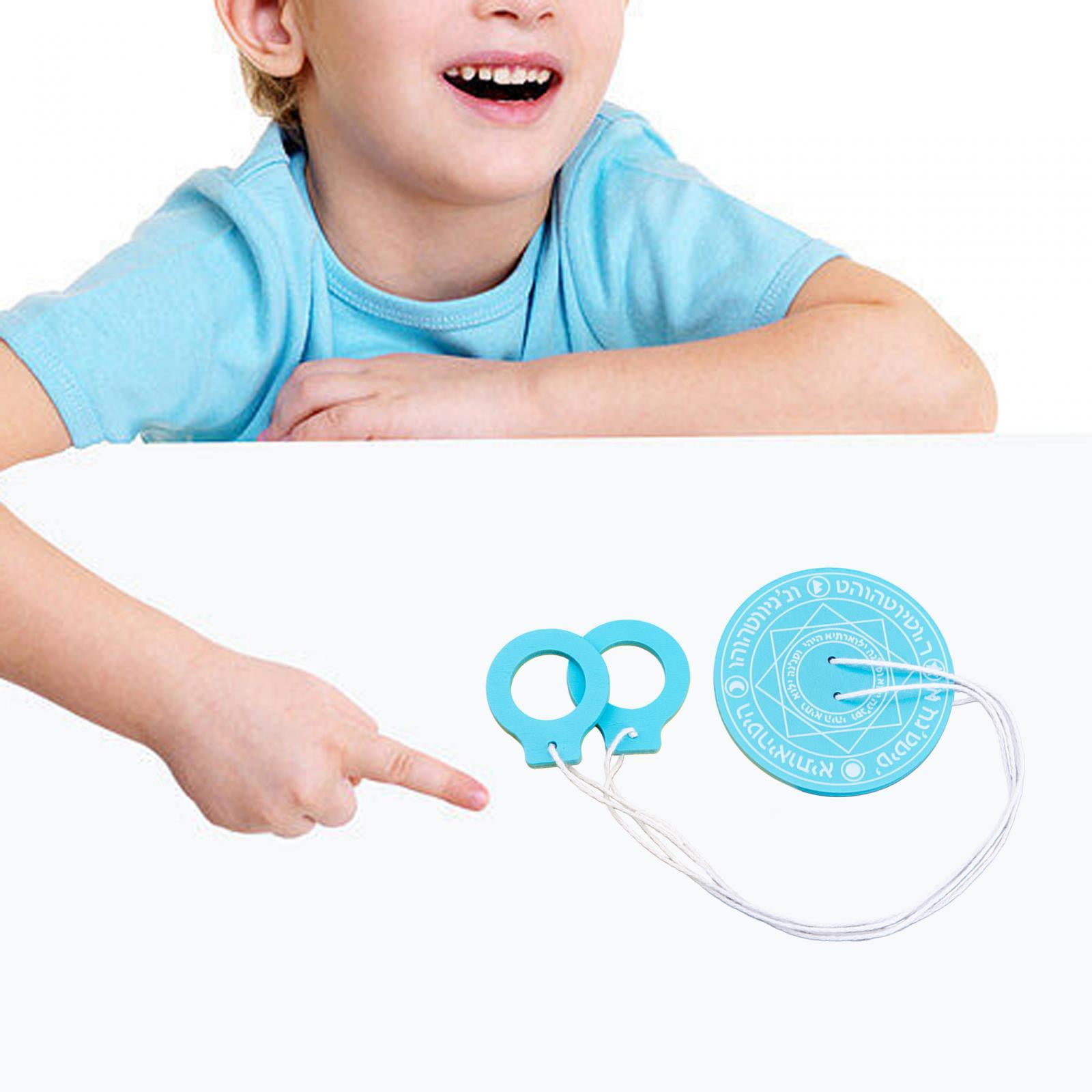 Pull String Rotating Top Kids Educational Toys Lightweight Smooth ...